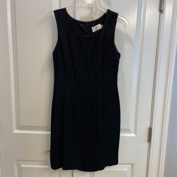 CDC | Dresses | Euc Vntg Cdc Sheath Dress Sleeveless Black Fully Lined ...